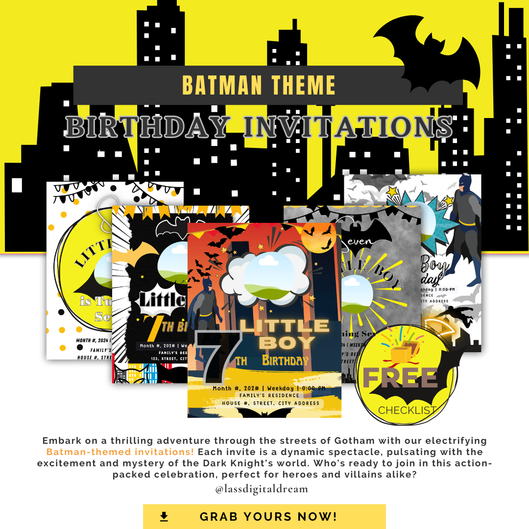 Batman Birthday Invitations Printable Boys Batman Birthday Matching