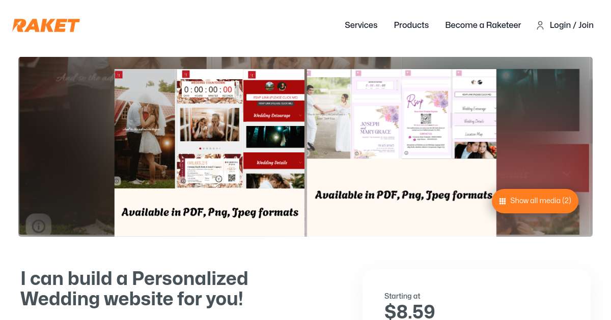 PERSONALIZED WEDDING WEBSITE WITH BUILT-IN RSVP TOOLS by aidigitals_ - Raket.PH