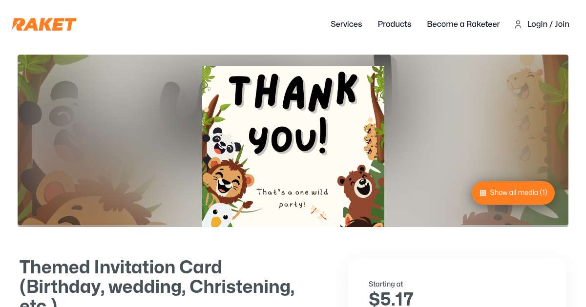 Themed Invitation Card (Birthday, wedding, Christening, etc.) by ...