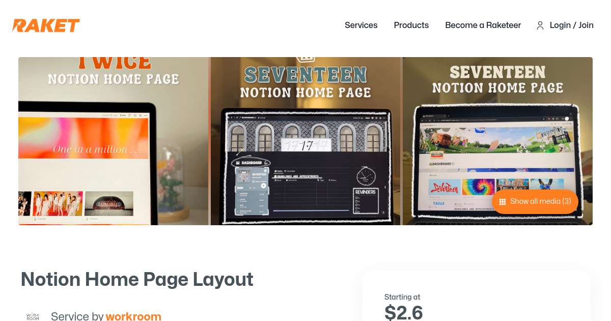 Notion Home Page Layout by workroom - Raket.PH