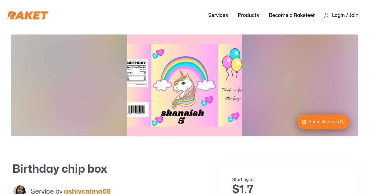 Birthday chip box by ashlycalma08 - Raket.PH