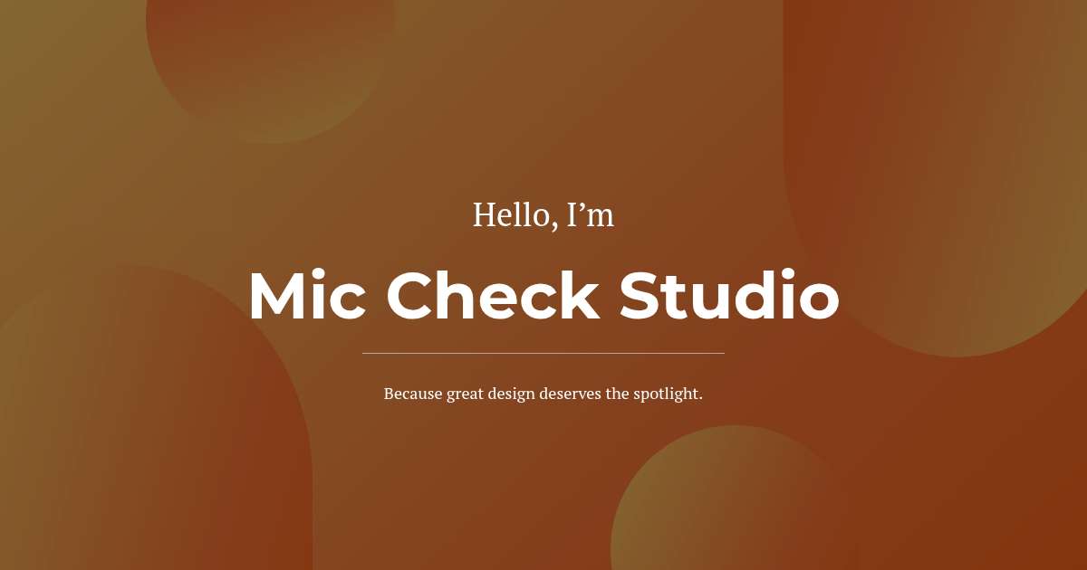 Mic Check Studio