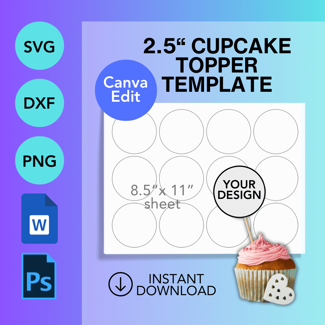Cupcake Topper Template Printable Edible Cake Toppers | Happy Easter