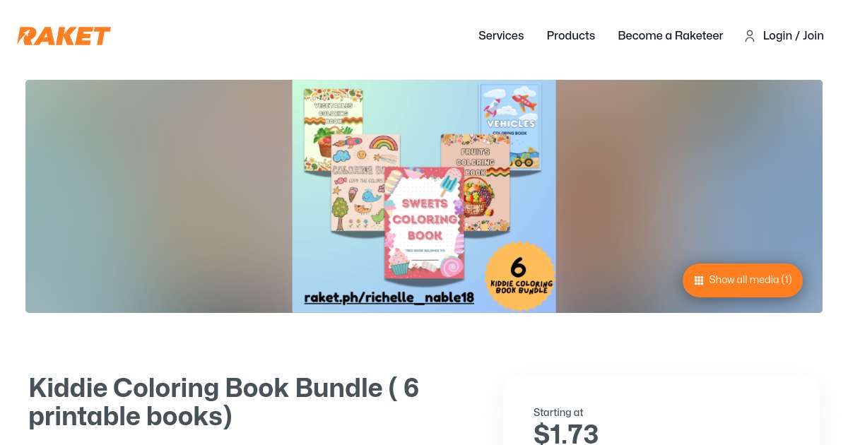 Kiddie Coloring Book Bundle ( 6 printable books) by richelle_nable18 ...