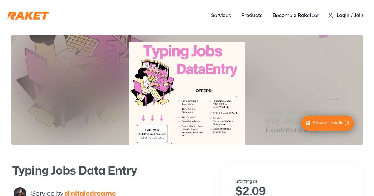 Typing Jobs Data Entry by digitaledreams - Raket.PH