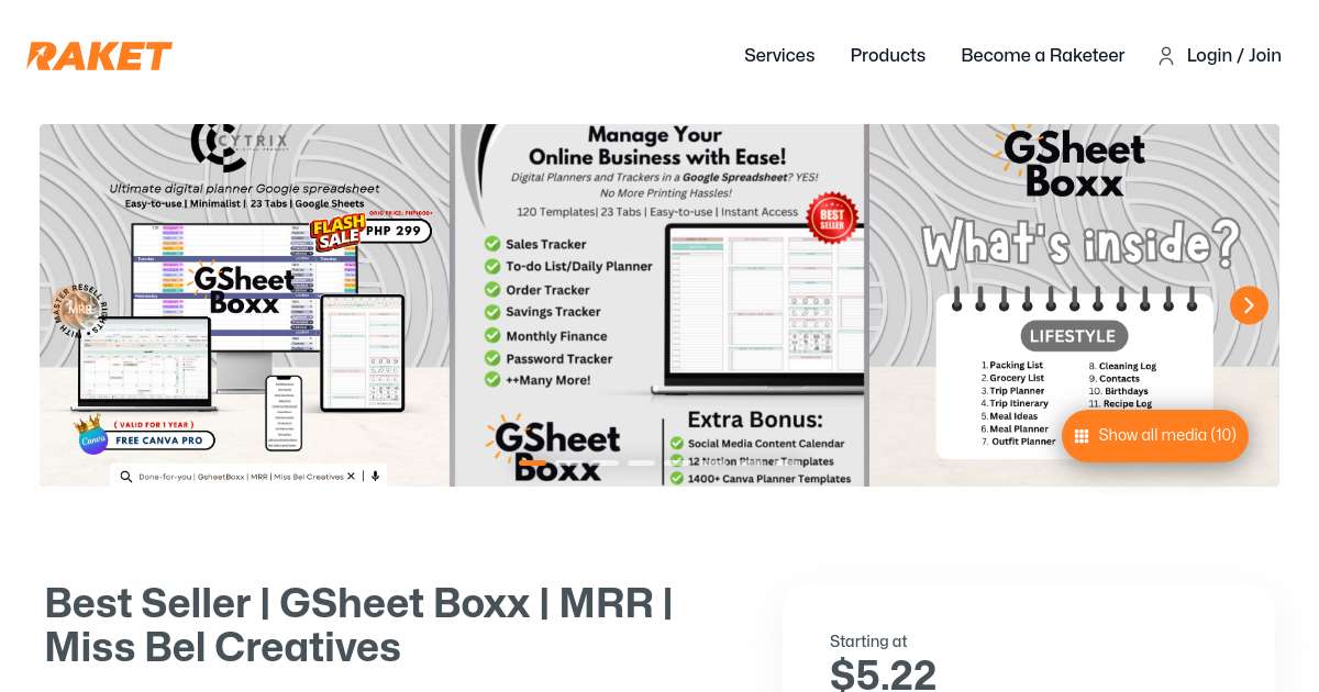 Best Seller | GSheet Boxx | MRR | Miss Bel Creatives by missbelcreatives19 - Raket.PH