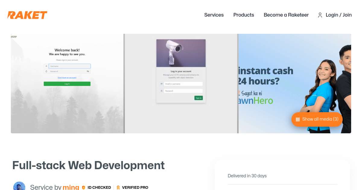 Full-stack Web Development by ming - Raket.PH