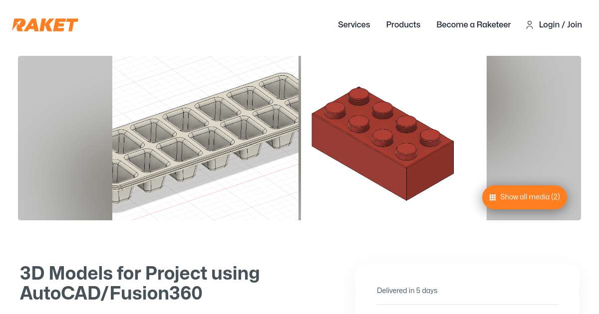 3D Models for Project using AutoCAD/Fusion360 by jcbdesigns24 - Raket.PH