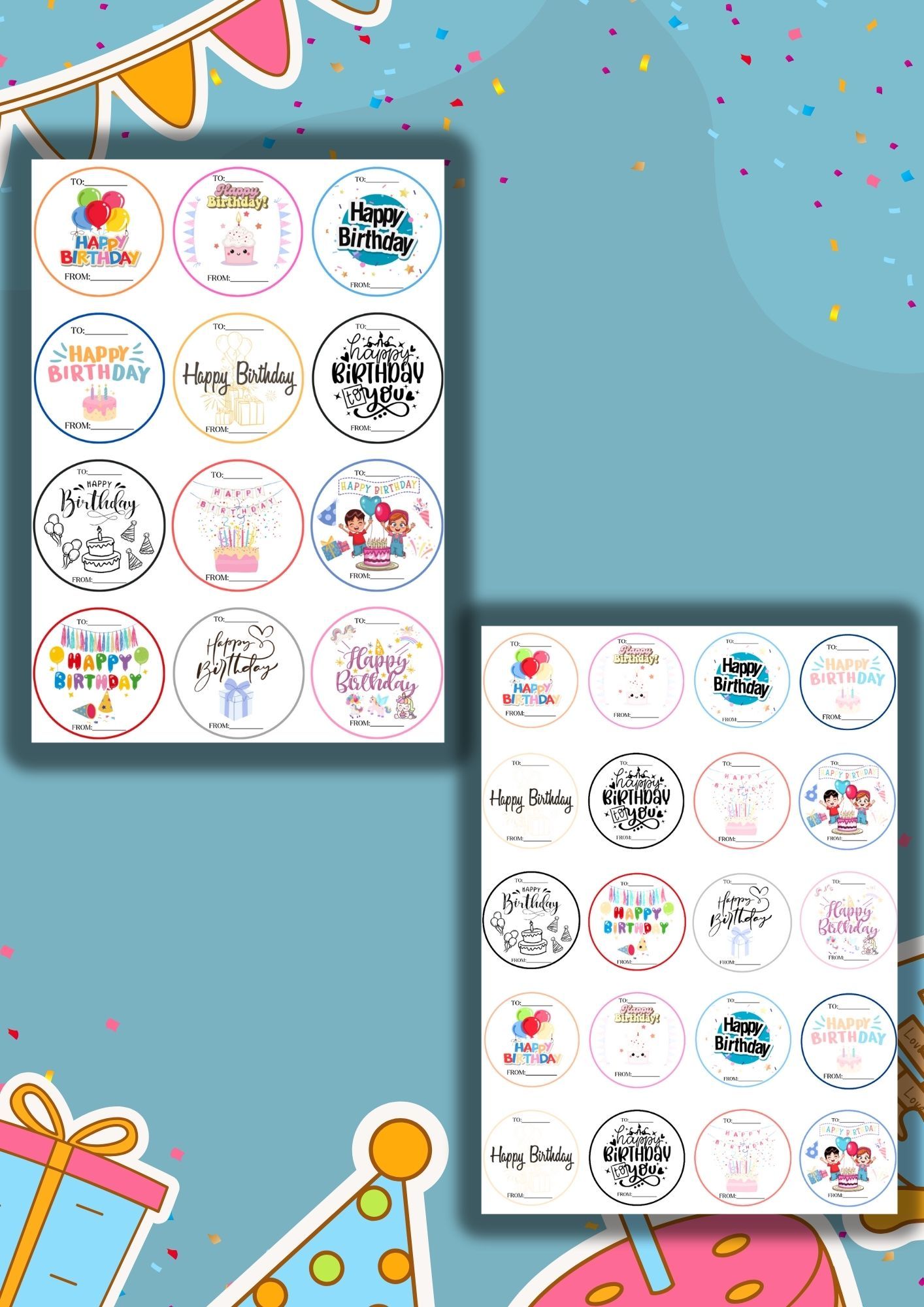 Printable Princess Birthday Stickers Digital Printable Girl Stickers