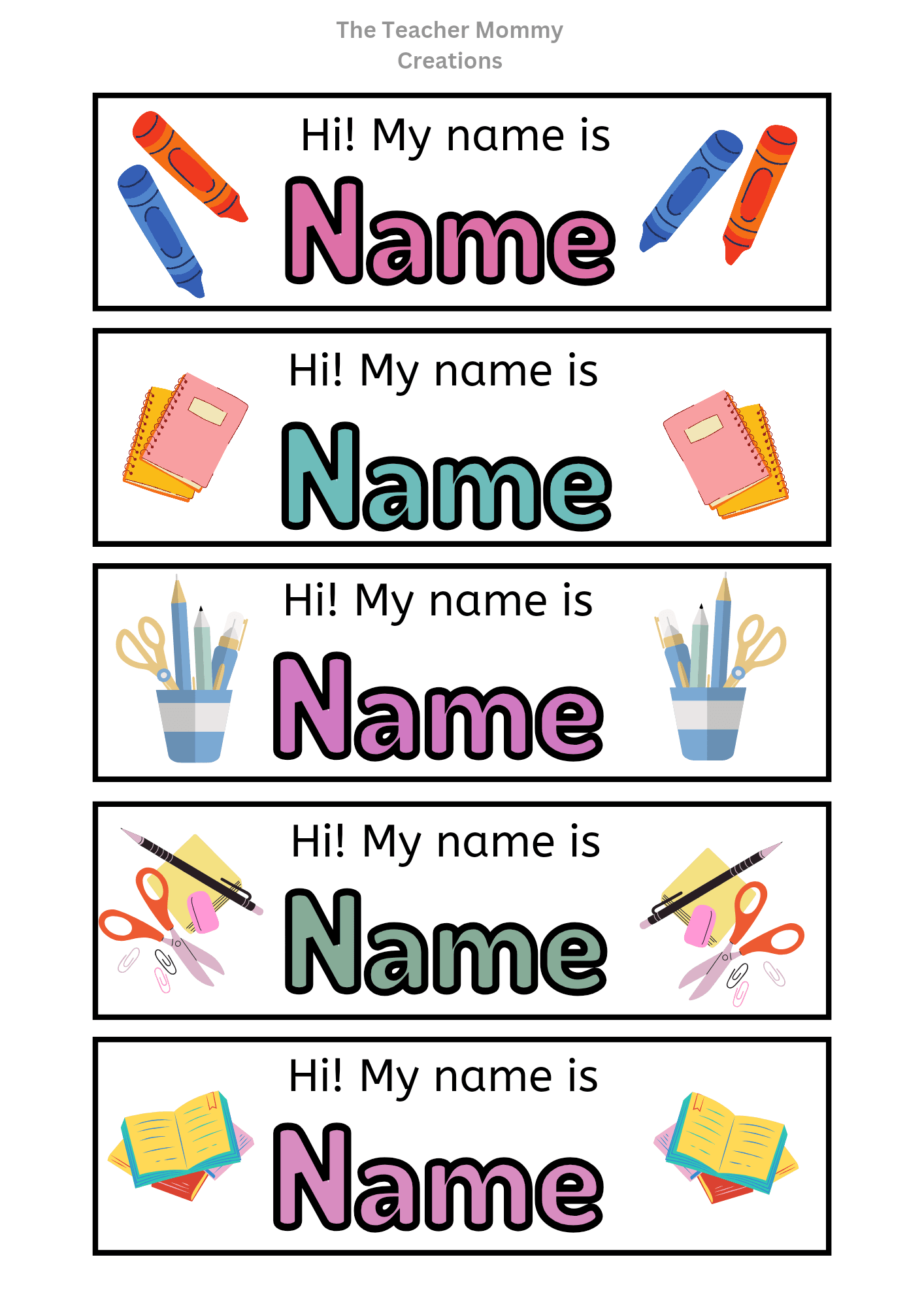 Printable Name Tags For Teachers