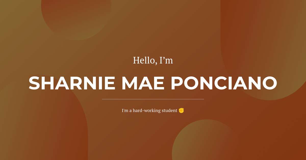 SHARNIE MAE PONCIANO