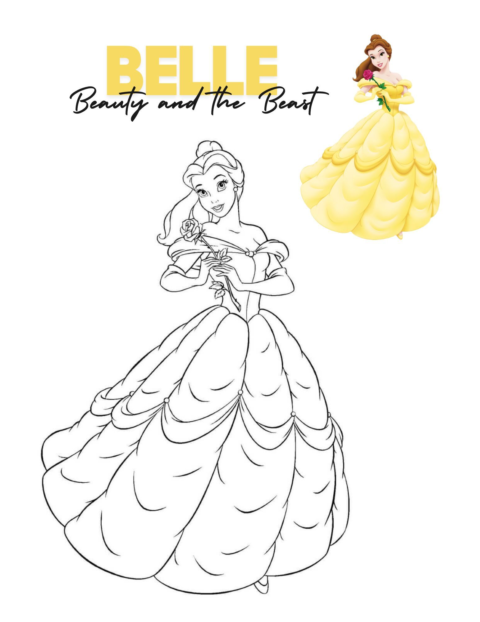 Beauty And The Beast Belle Coloring Pages