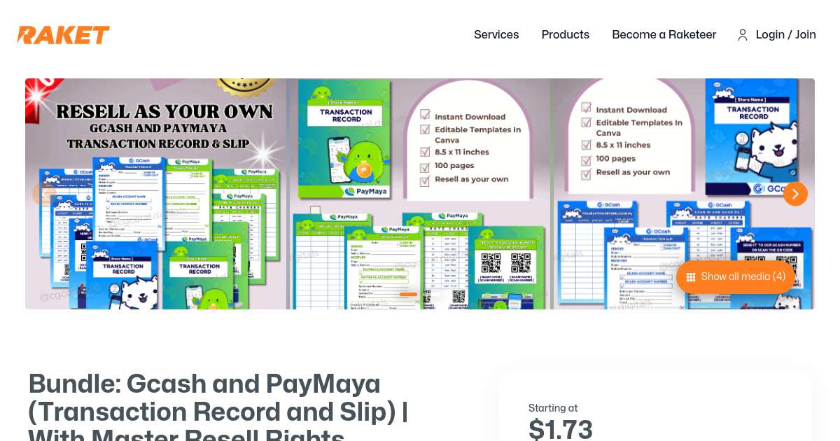Bundle: Gcash and PayMaya (Transaction Record and Slip) | With Master ...