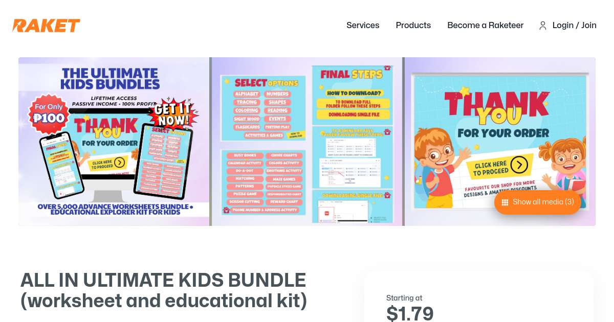 ALL IN ULTIMATE KIDS BUNDLE (worksheet and educational kit) by ...