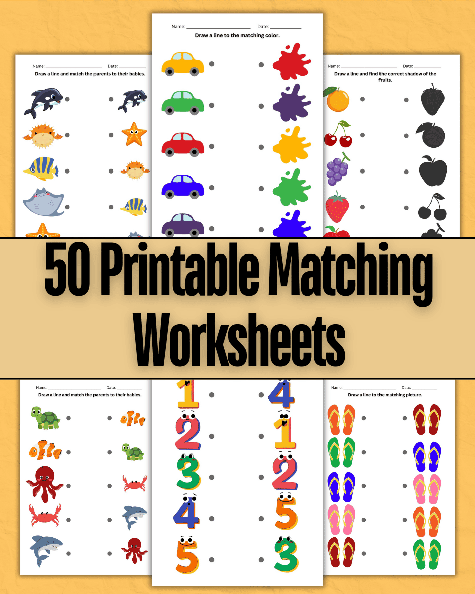 Printable Matching Worksheets For Kindergarten Prepositions Of Place