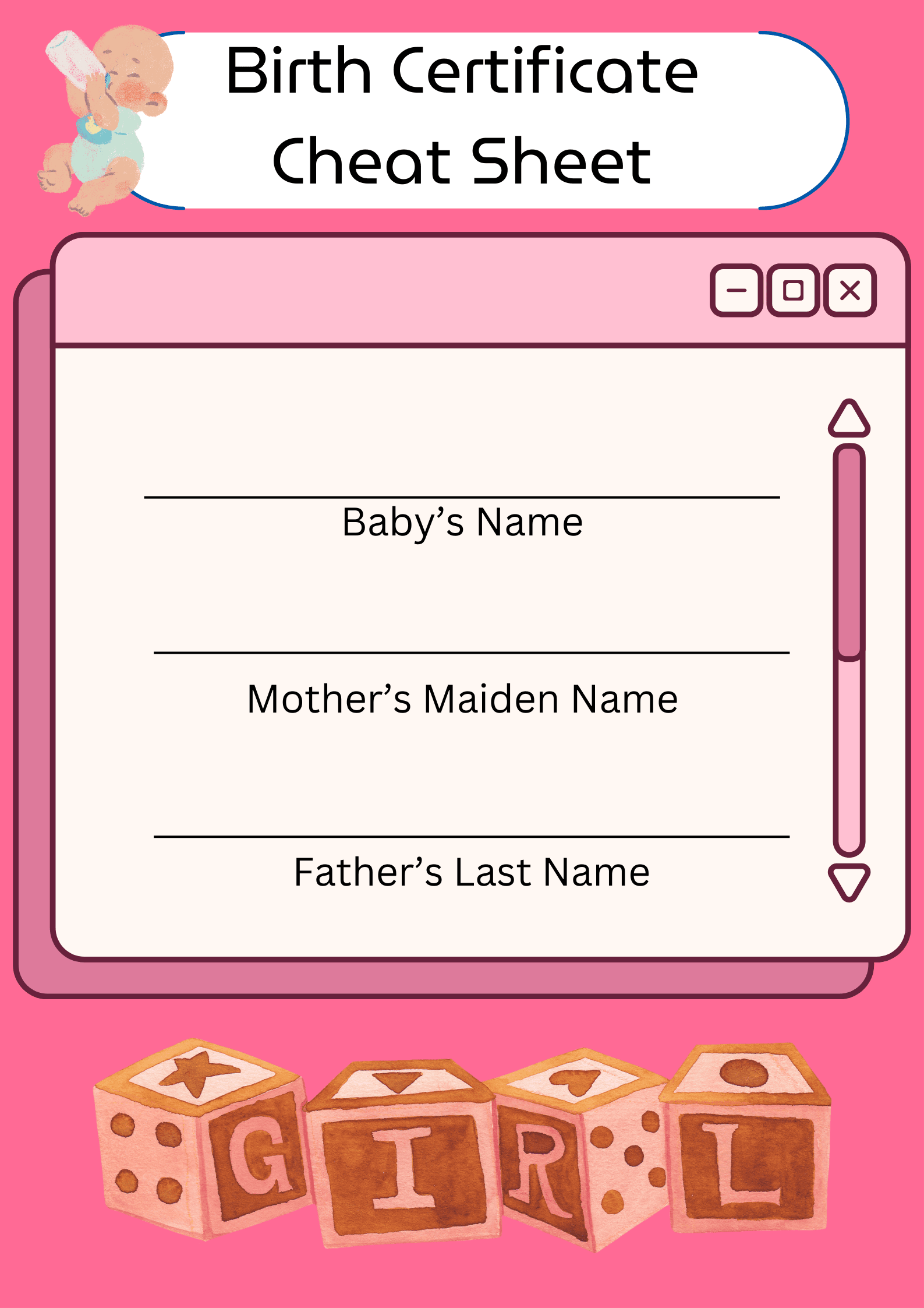 Baby Girl Birth Certificate