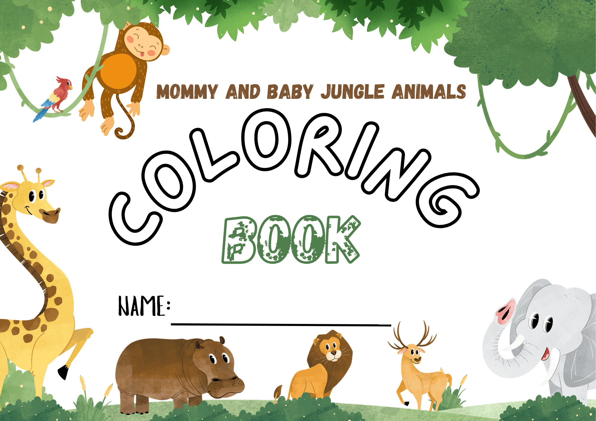 Baby Jungle Animals Coloring Pages Coloring Pages. Wild Animals.
