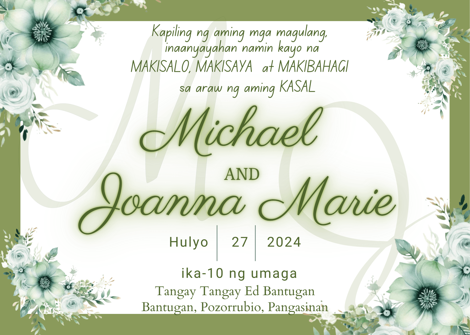 Wedding Invitation Sample Tagalog Notable Visuals Rustic Wedding