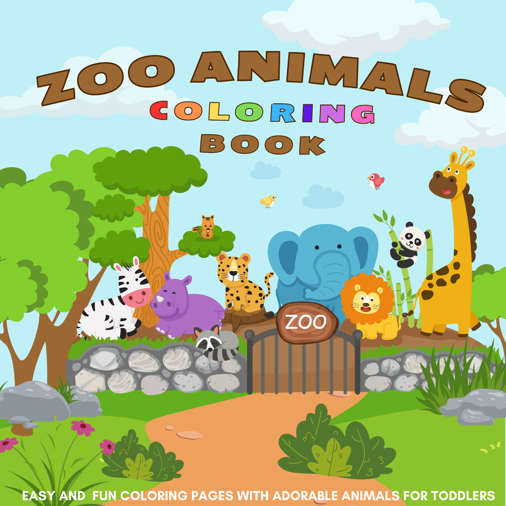 Zoo Animals Coloring Pages For Toddlers