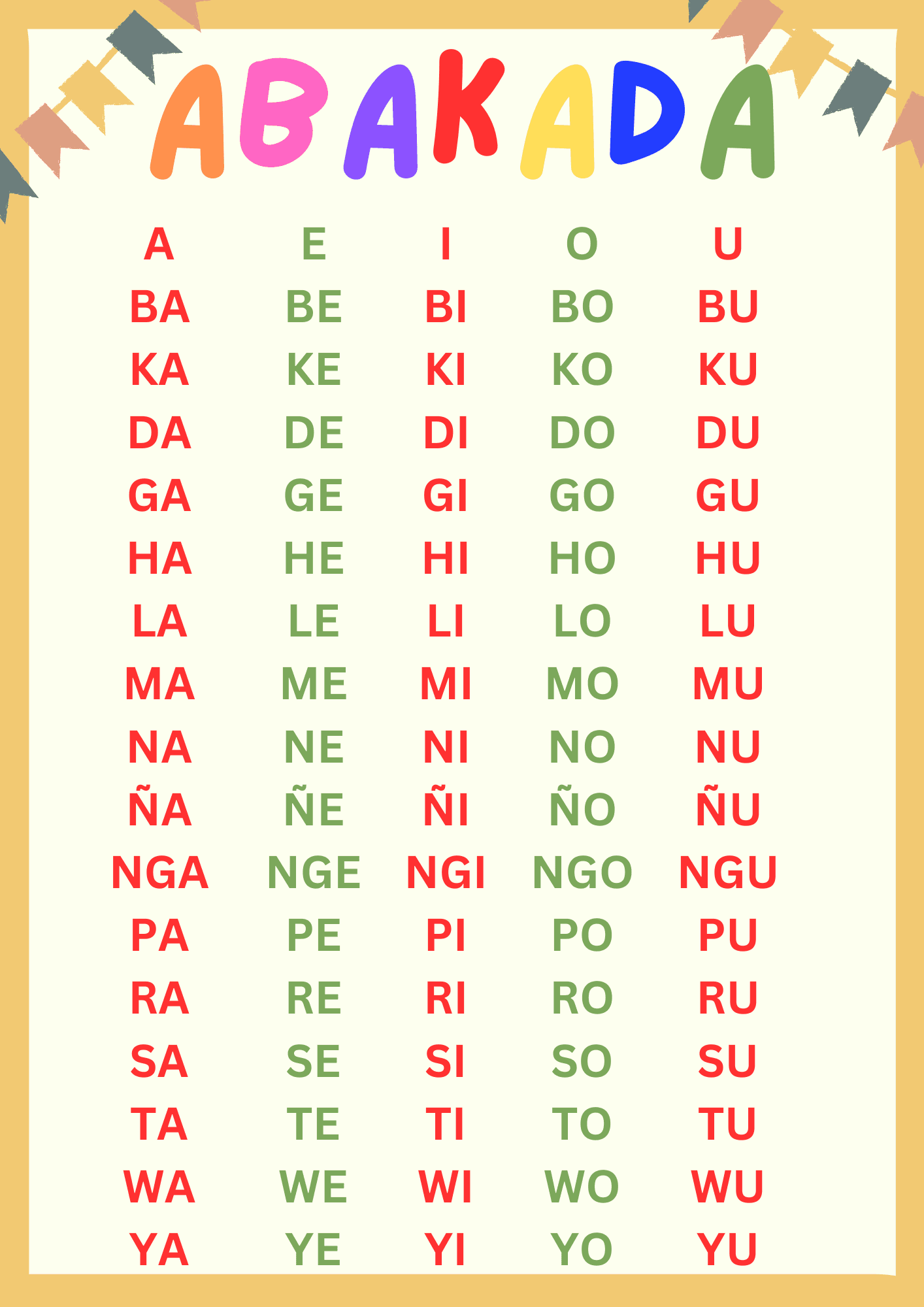 Abakada Alphabet Picture