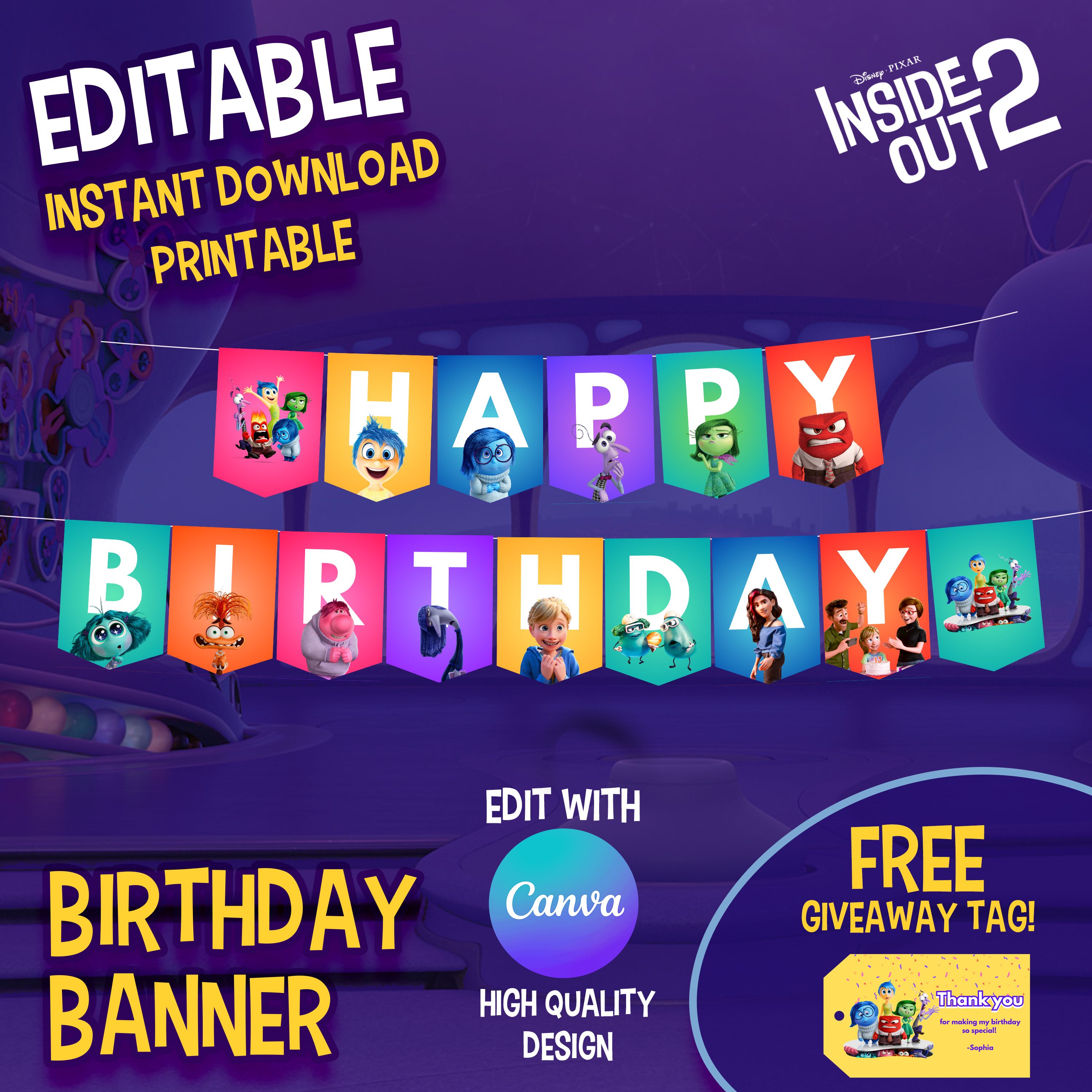 Inside Of Printable Birthday Inside Out Birthday Template