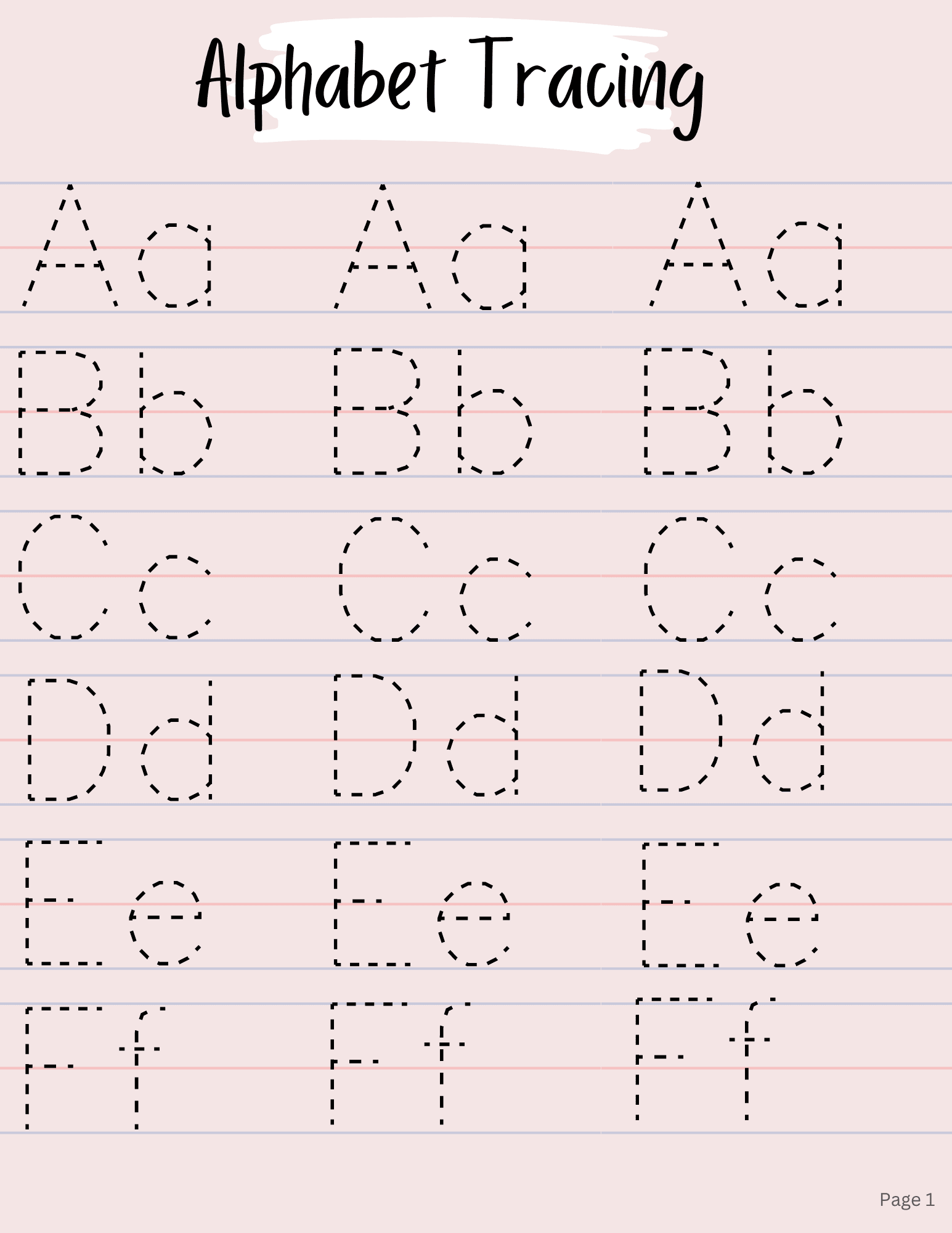 26 Printable Lowercase Cursive Trace The Alphabet Worksheets Etsy