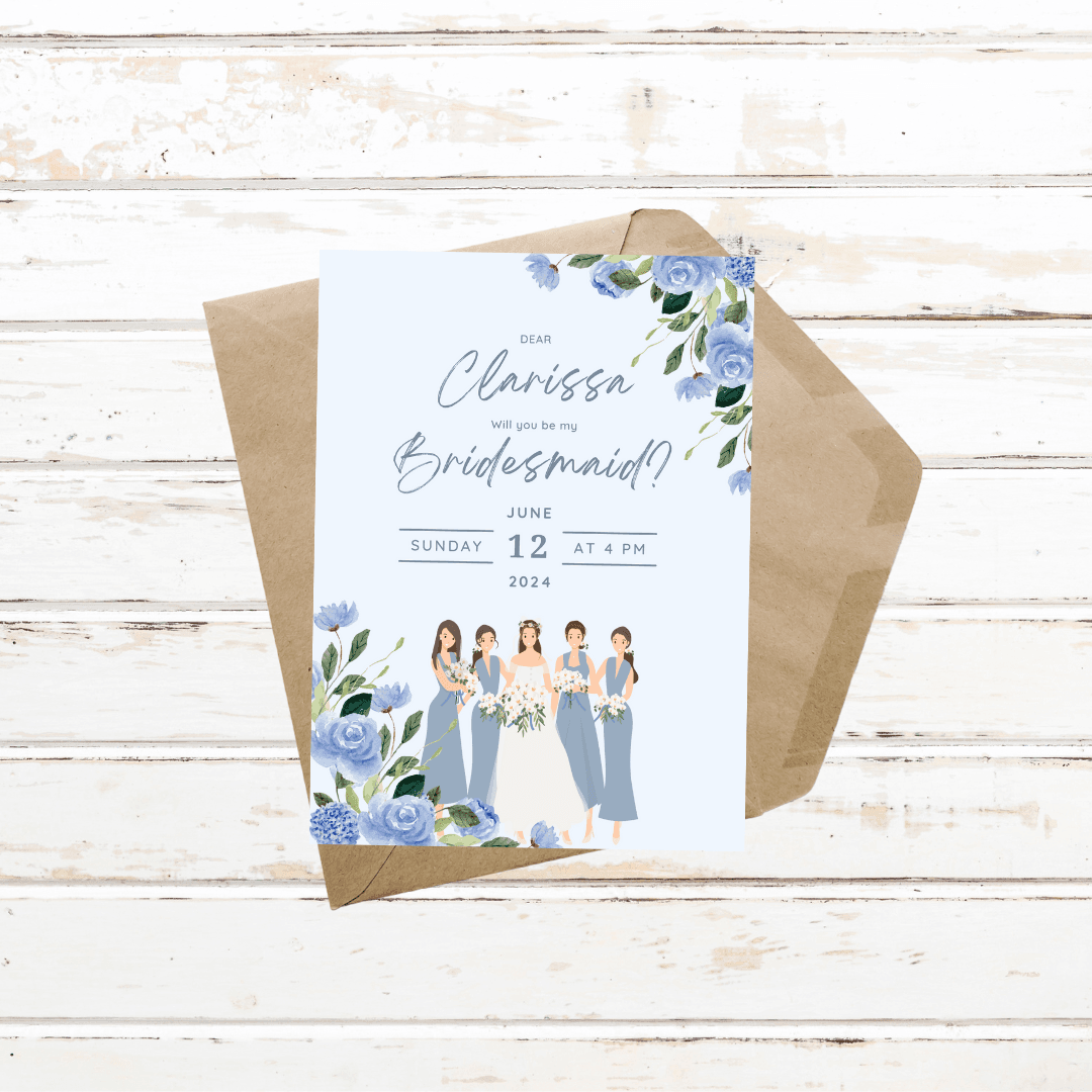 Bridesmaids Wedding Invitations Templates Custom Minimalist Wedding