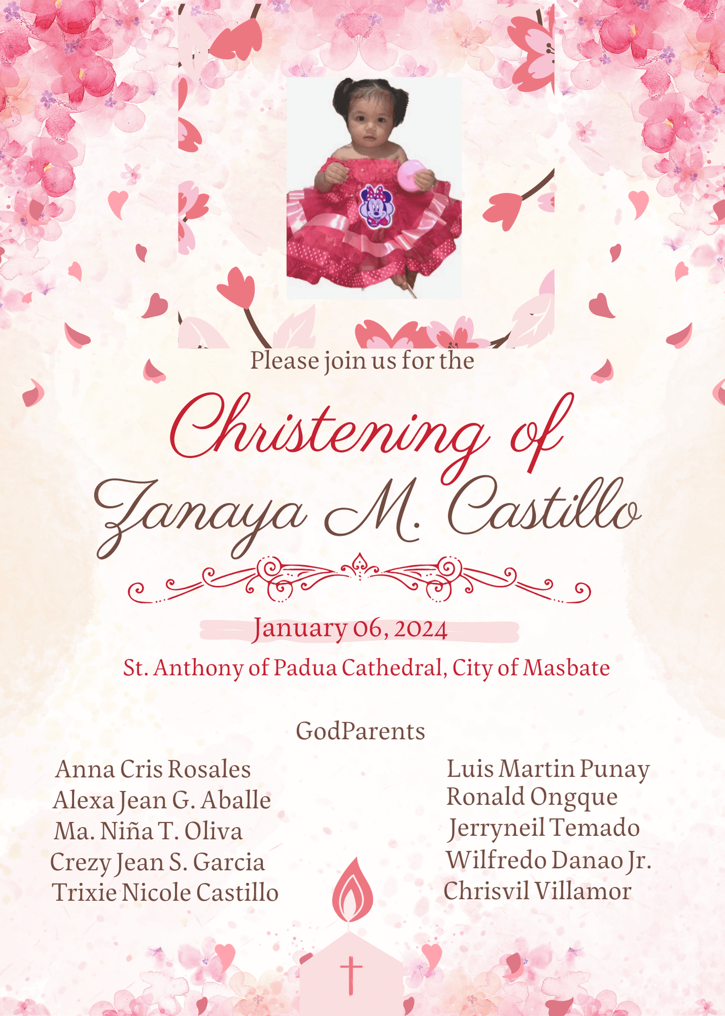 Baptism Invitations With Godparents