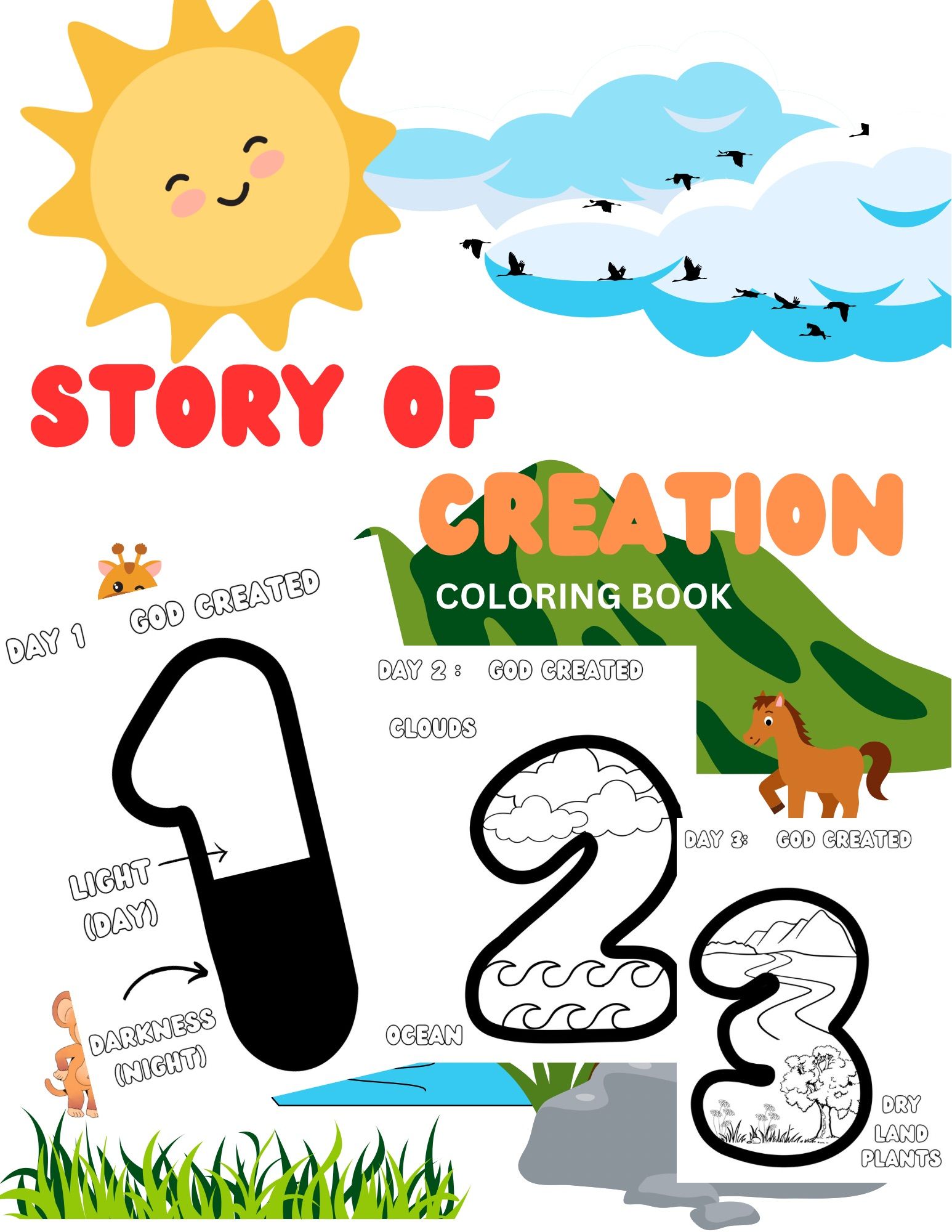 creation coloring pages booklet