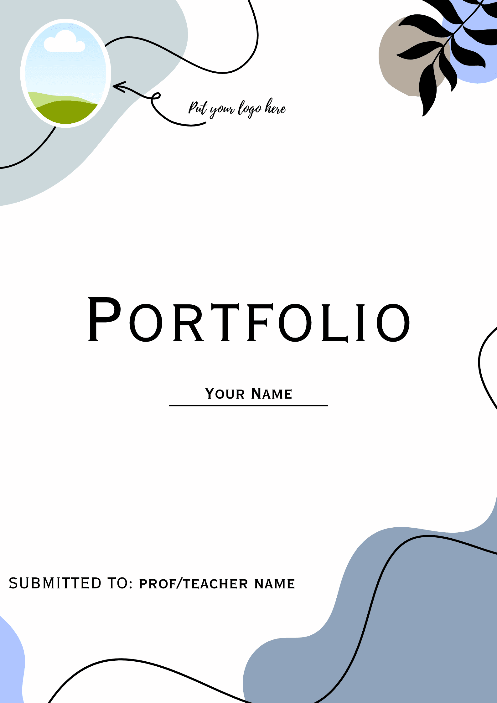 Employment Portfolio Cover Page Template Portfolio Cover Page