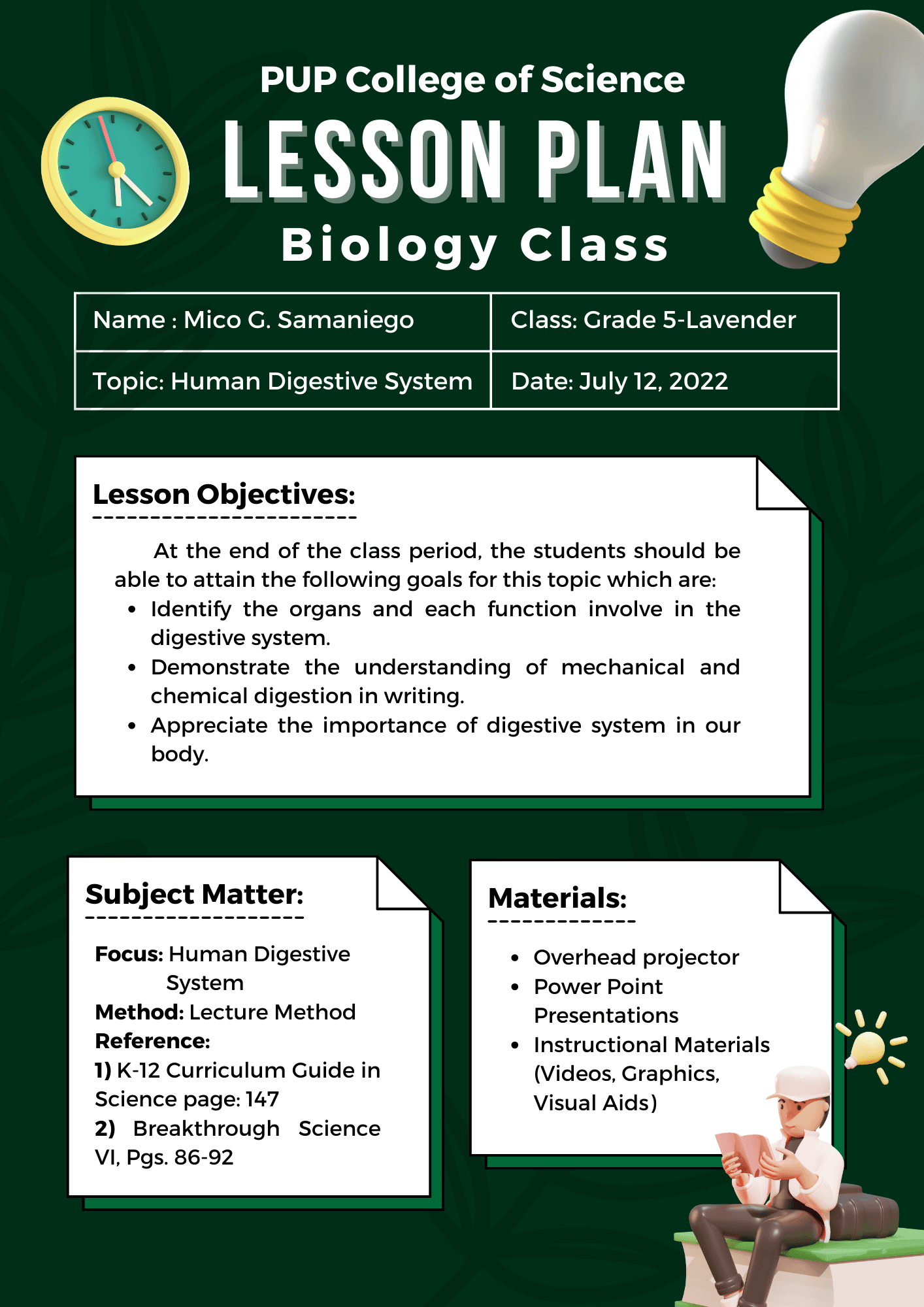 Digestive System Lesson Plans High School