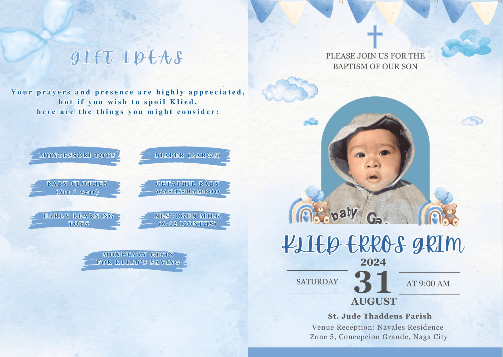 Baptism Invitations With Godparents