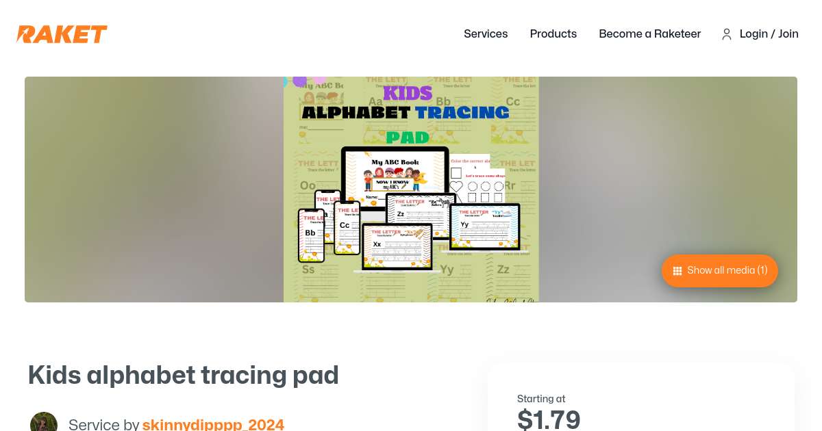 Kids alphabet tracing pad by skinnydipppp_2024 - Raket.PH