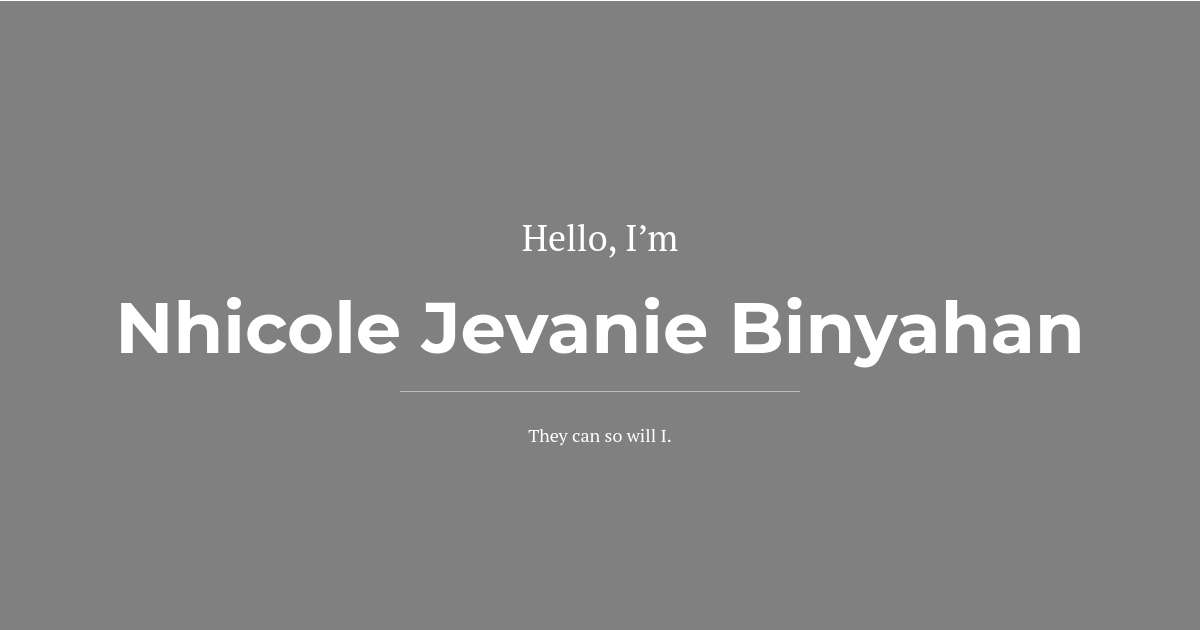 Nhicole Jevanie Binyahan