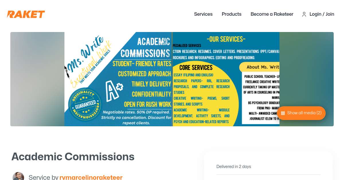 Academic Commissions by rvmarcelinoraketeer - Raket.PH