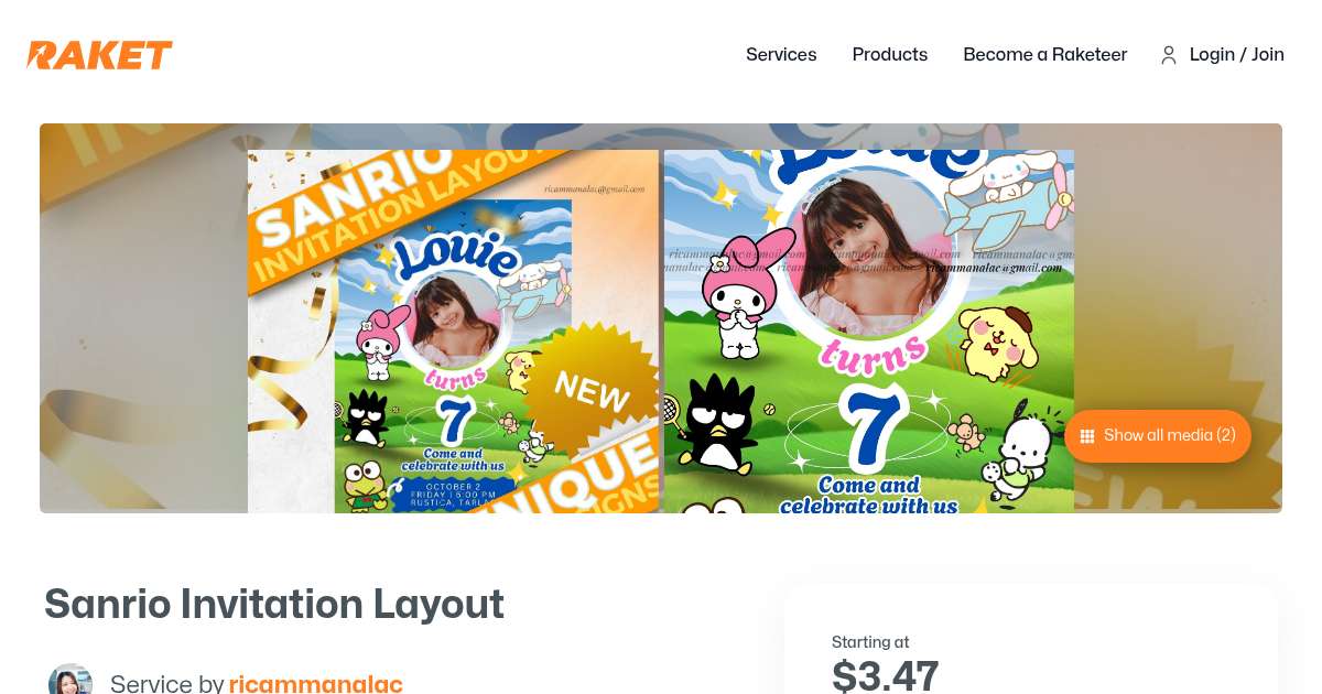 Sanrio Invitation Layout by ricammanalac - Raket.PH