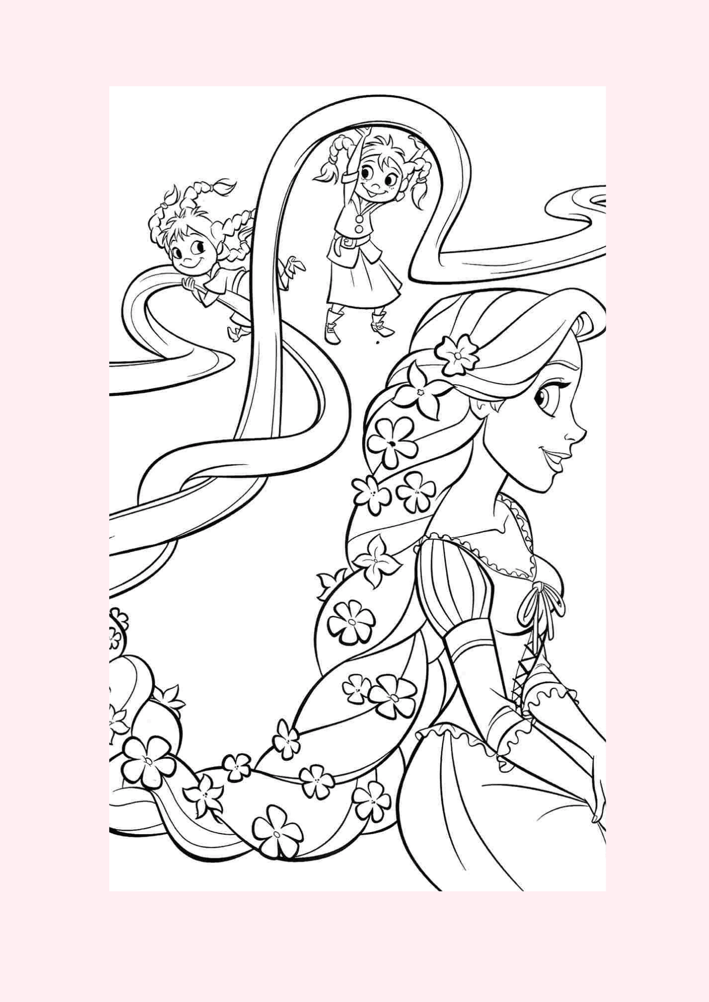 Disney Princess Rapunzel Coloring Pages Cartoon Design: Rapunzel And