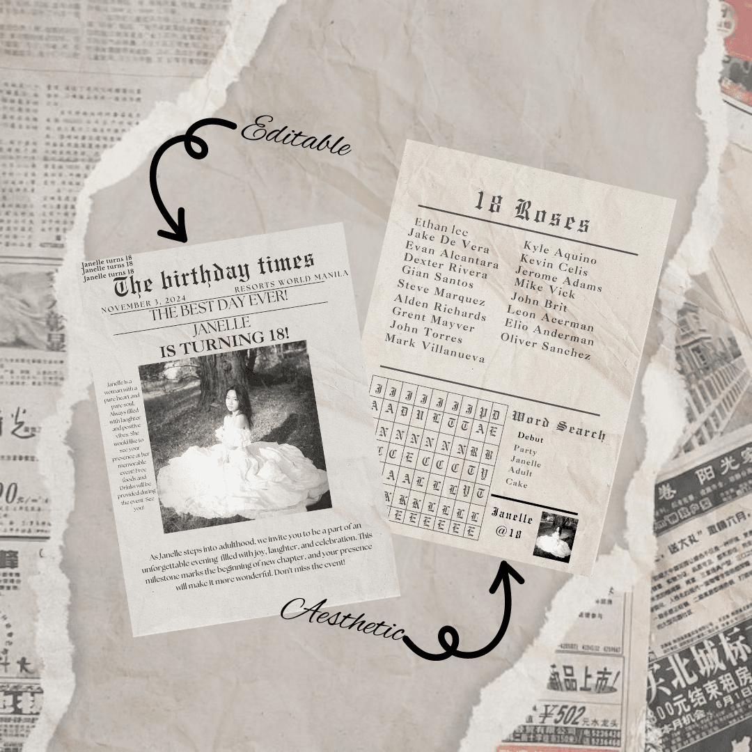 Old Newspaper Invitation