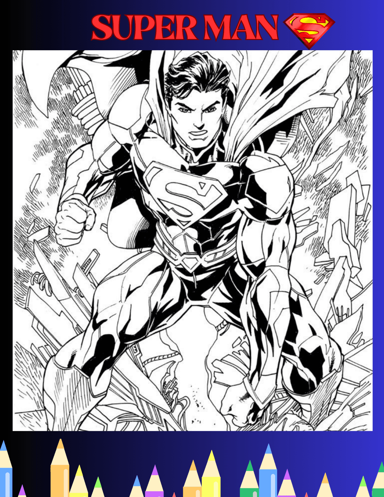 Superman Images For Coloring Superman How To Color Superman