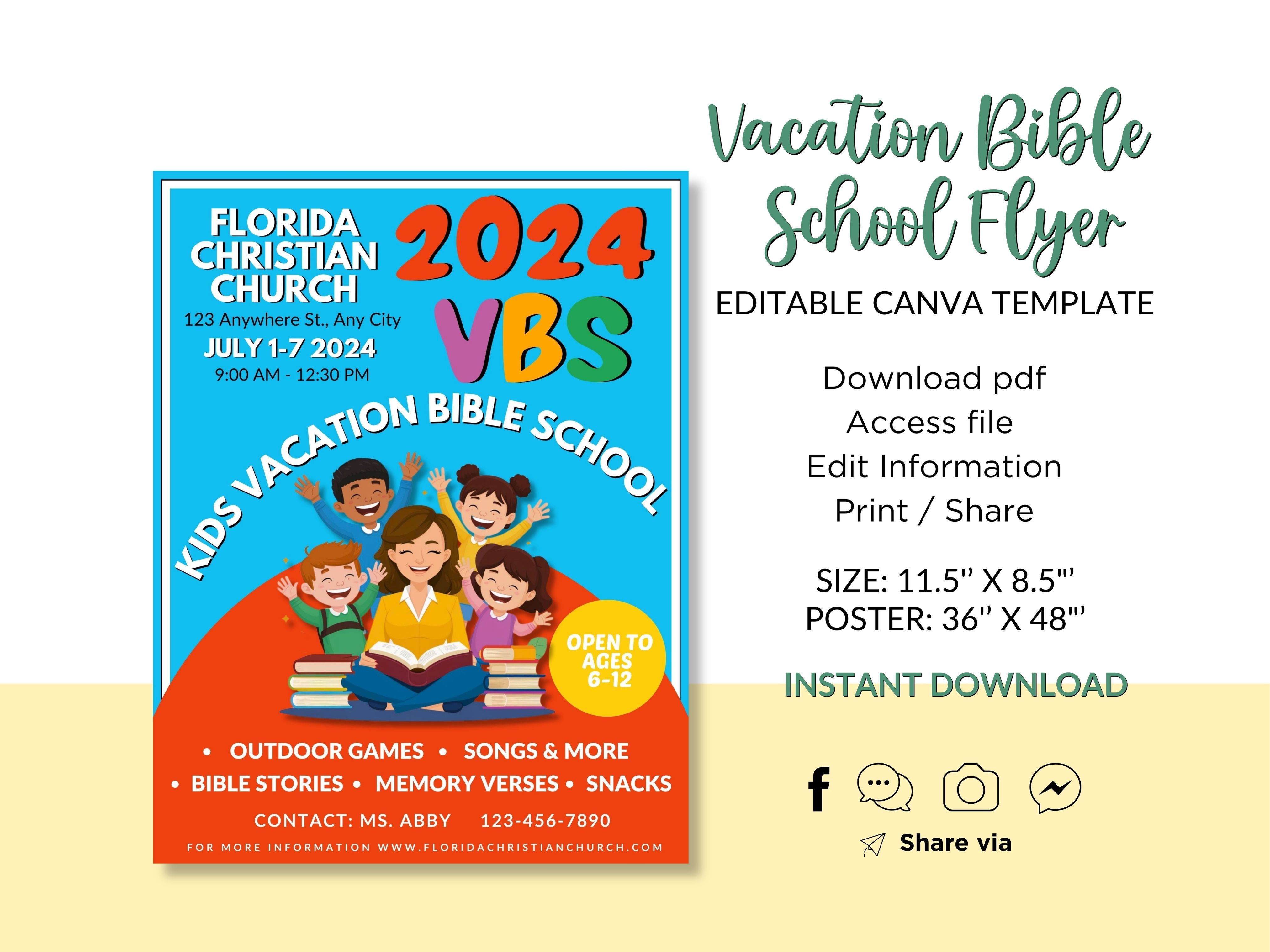 Vacation Bible School Flyer Template