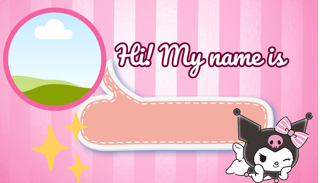 Hello Kitty Name Tag Design For Kids