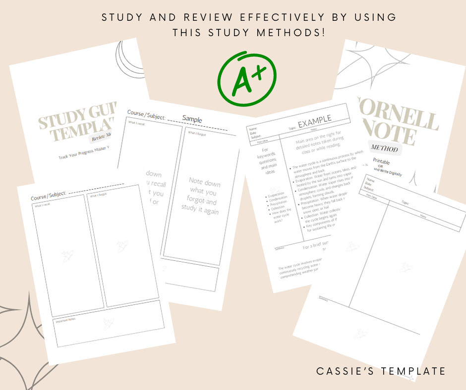 Notes Study Guide Template