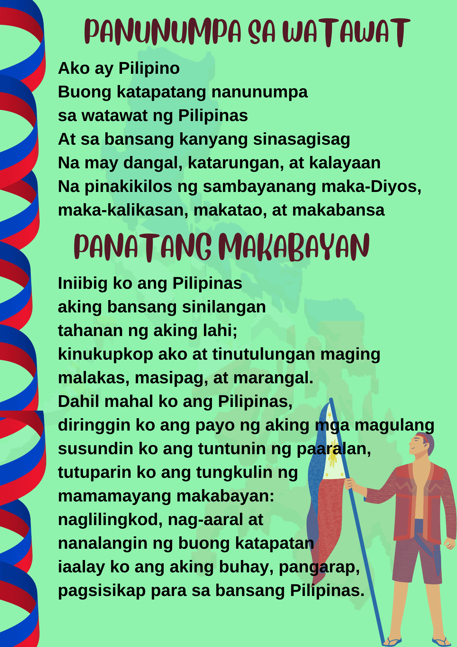 Panunumpa Sa Watawat Bulletin Board Bundle Design Template For