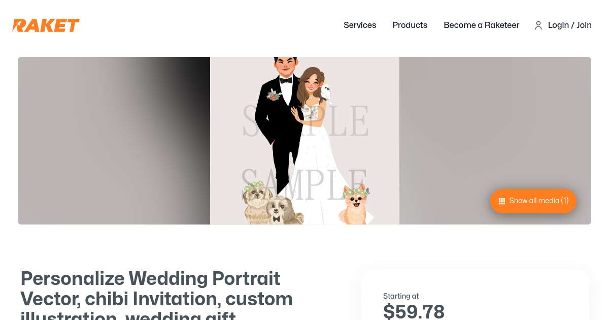 Personalize Wedding Portrait Vector, chibi Invitation, custom ...