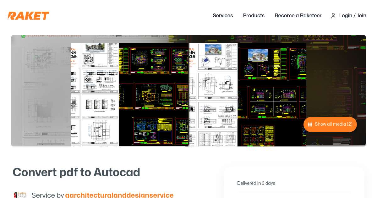 Convert pdf to Autocad by qarchitecturalanddesignservice - Raket.PH