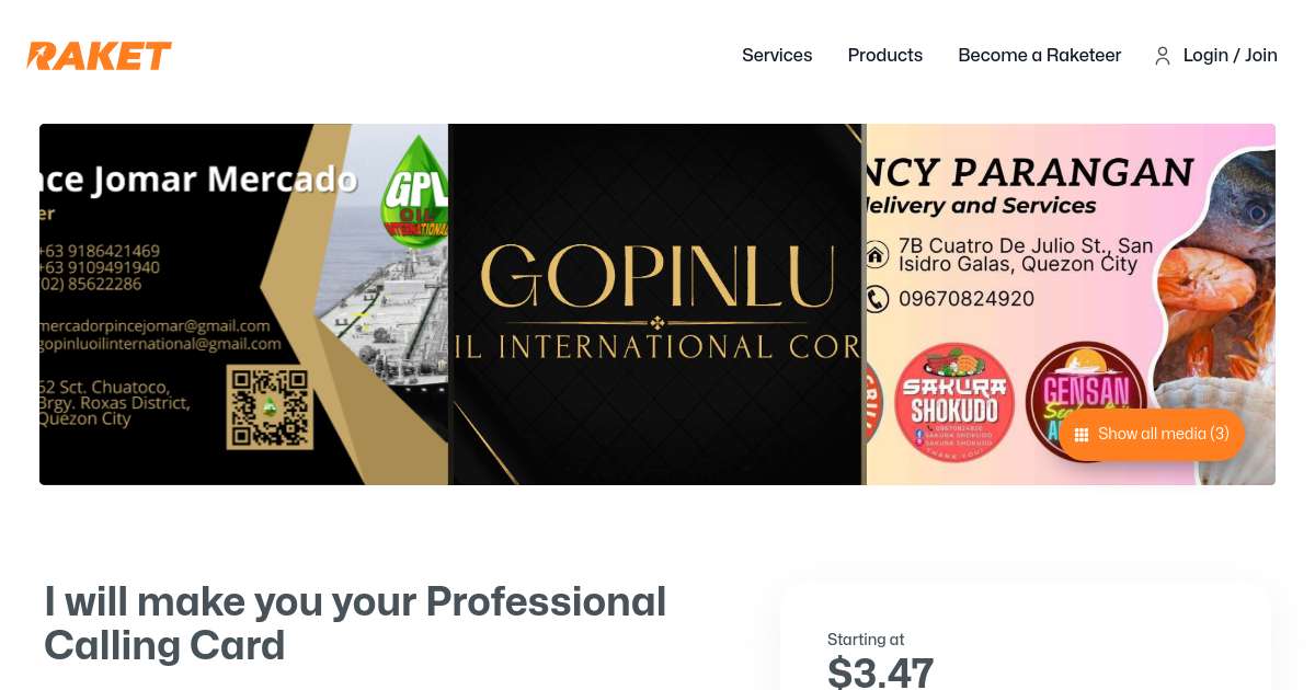 I will make you your Professional Calling Card by jumay - Raket.PH