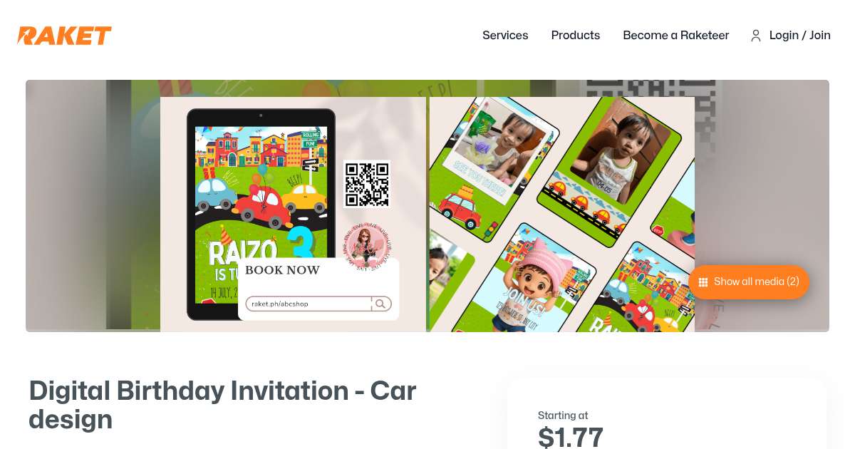 Digital Birthday Invitation - Car design by abcshop - Raket.PH