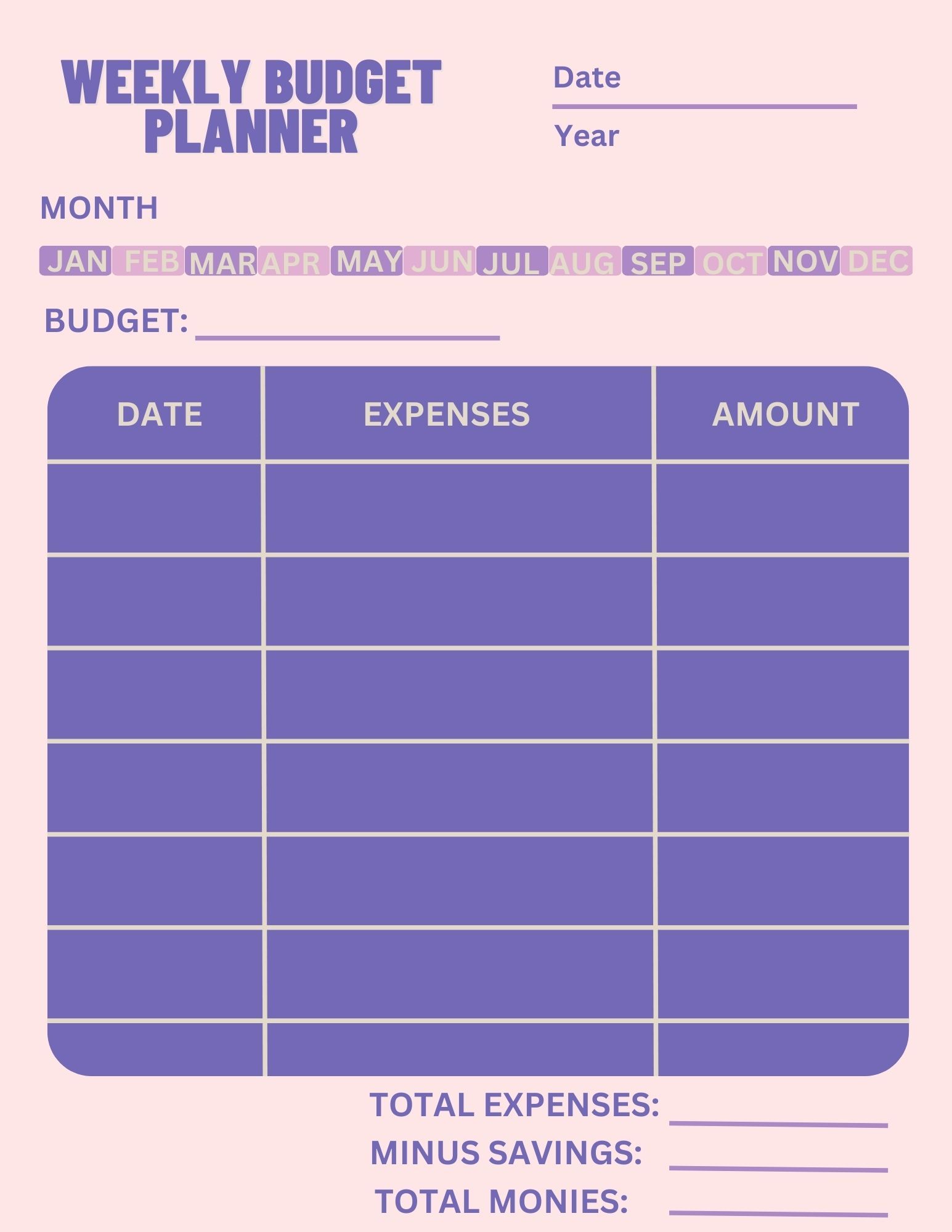 Printable Weekly Budget Spreadsheet Template Paycheck Budget Planner