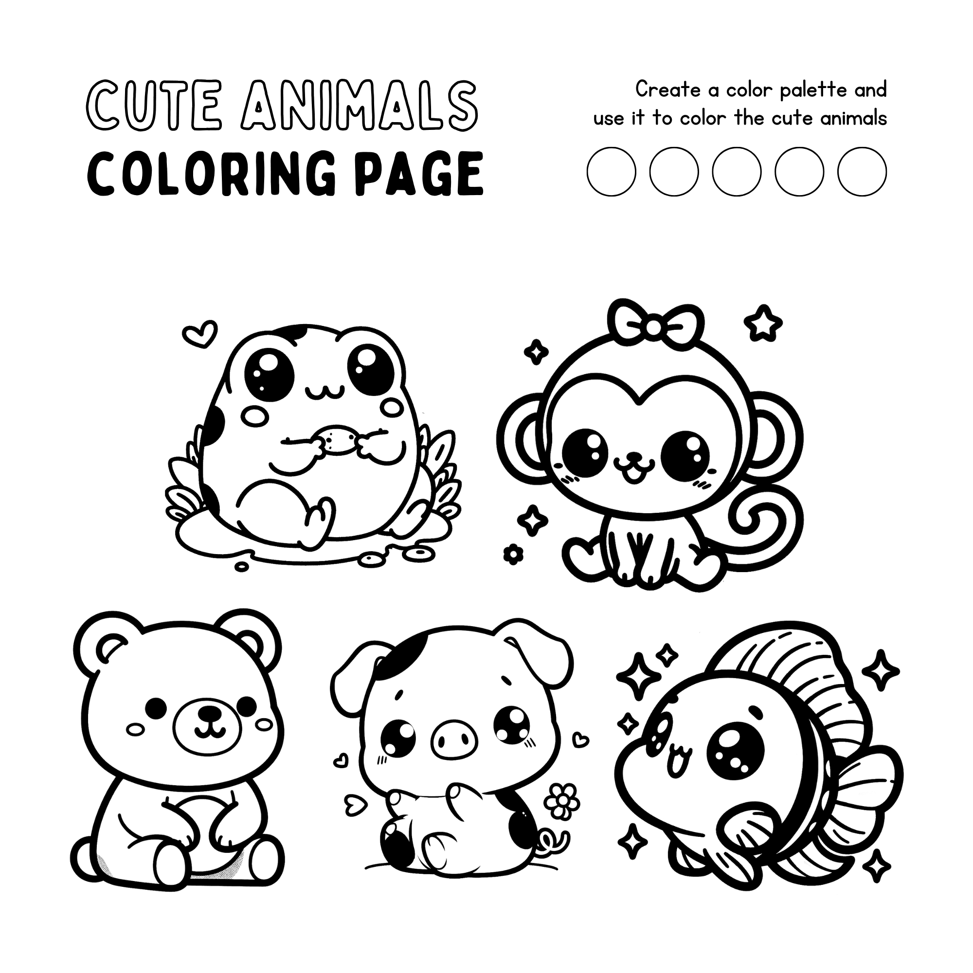 Coloring Pictures Of Cute Animals 35 Cute Animals Coloring Pages For