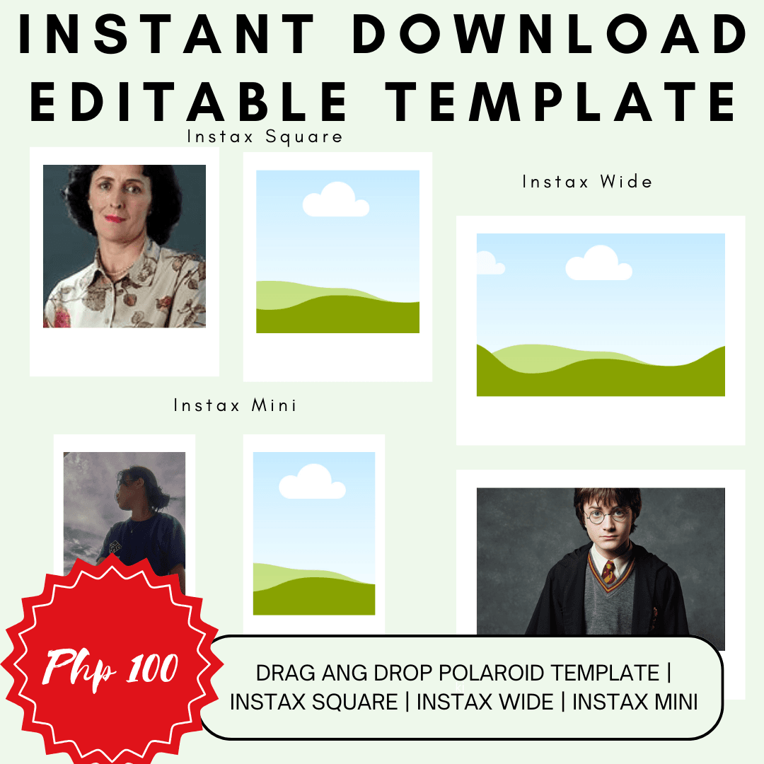 Wide Polaroid Template Wide Polaroid Mockup :: Behance